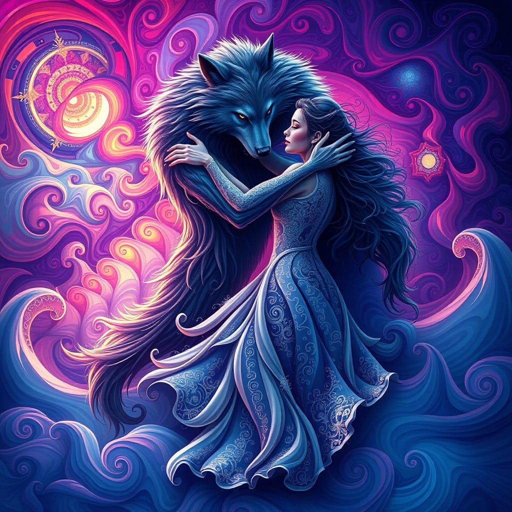 werewolf, man, woman, romance - Ethereal Werewolf Dance in D...