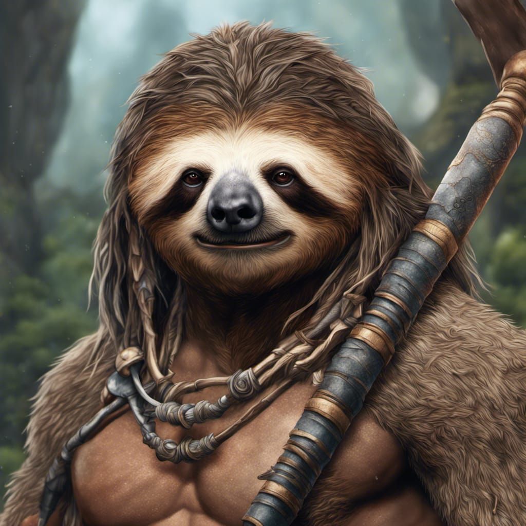 Barbarian sloth - AI Generated Artwork - NightCafe Creator