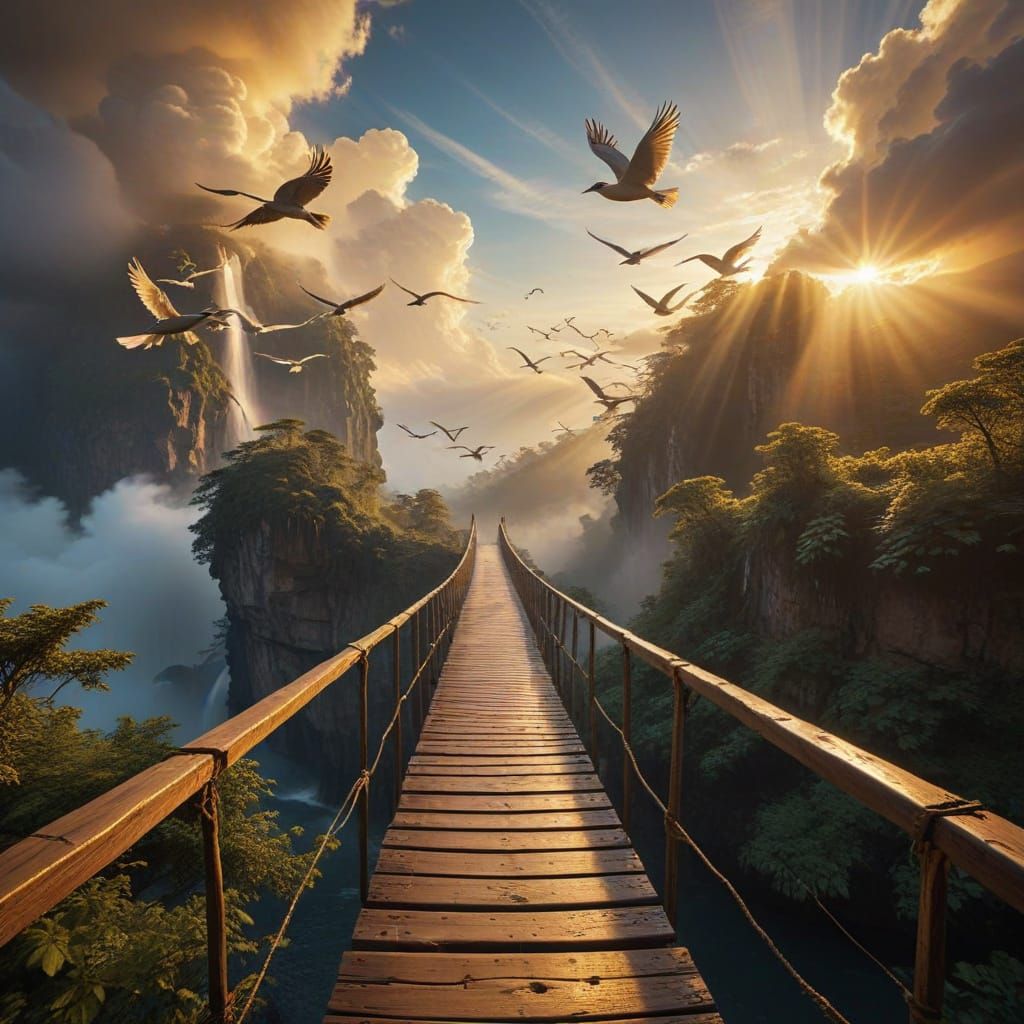 A floating wooden bridge - Ethereal Floating Bridge Soars in...
