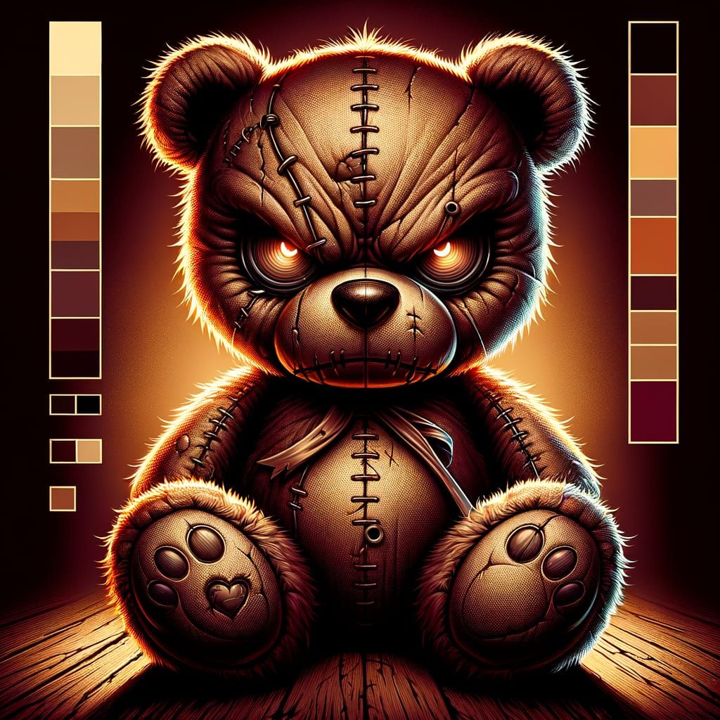 killer teddy bear - AI Generated Artwork - NightCafe Creator