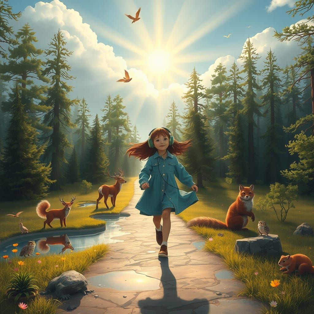 Trixie Belle - a girl walks in joy with God through the forest