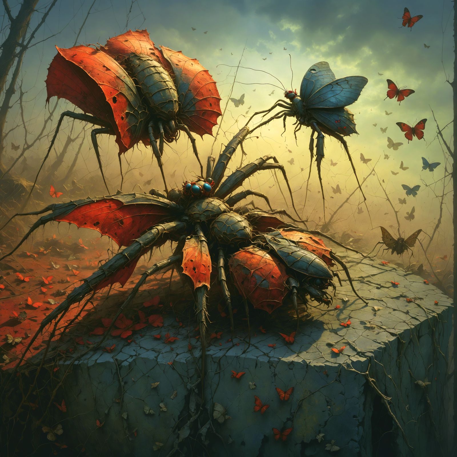 Bloody Spiders Butterflies 8K By Zdzisław Beksiński - AI Generated ...
