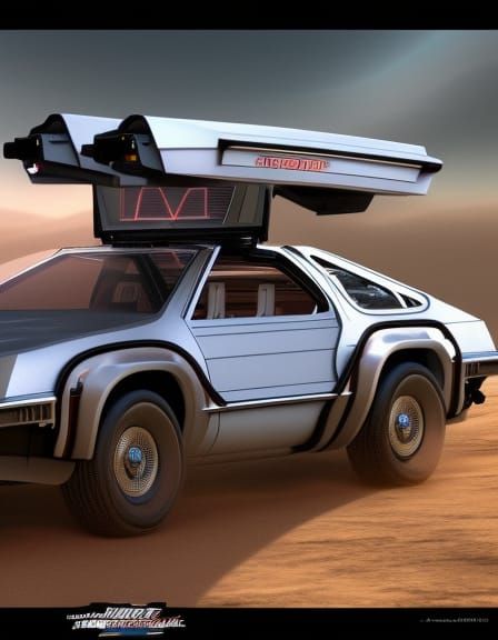 Imagine back to the future time machine car as a silver Chevy Chevette ...