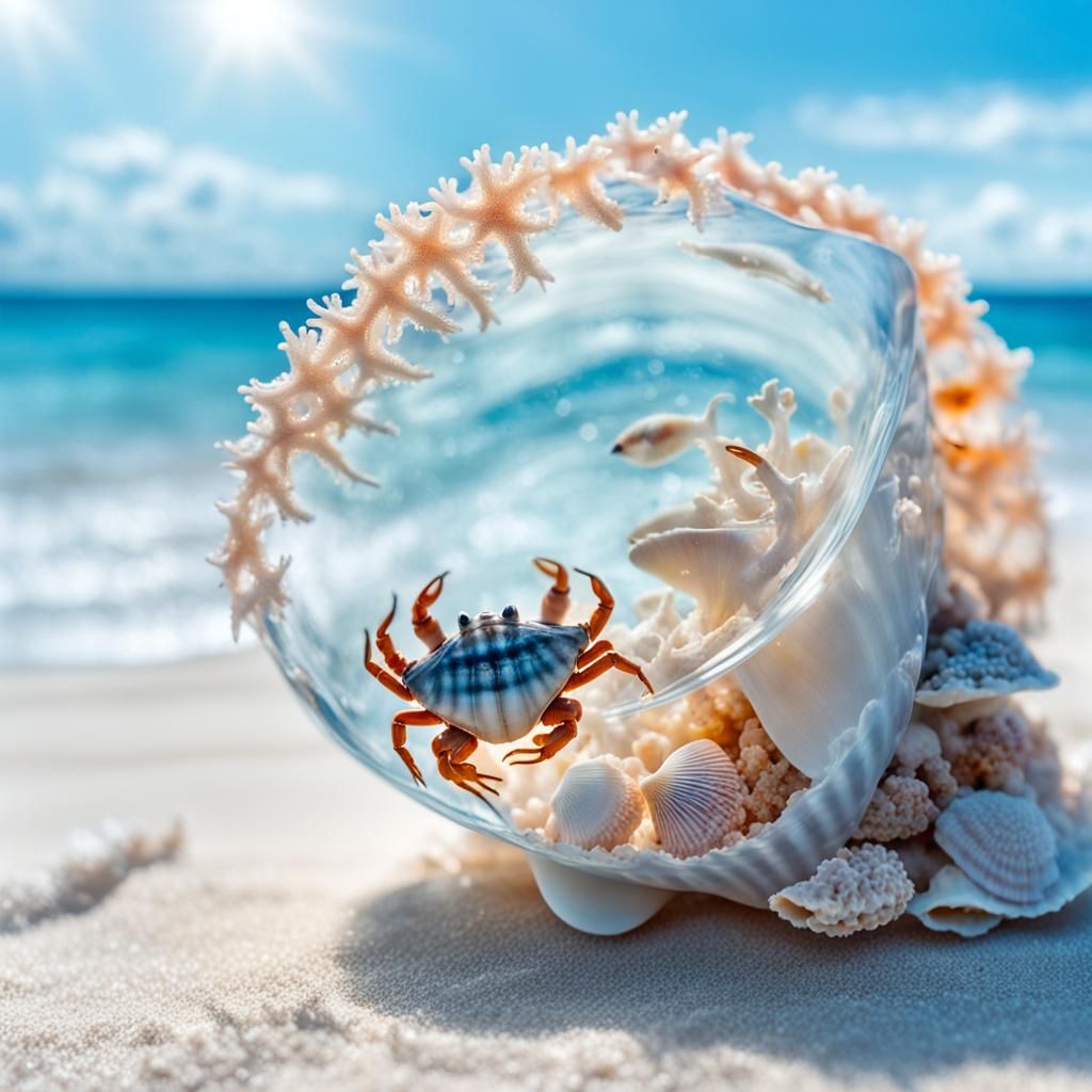 Crab and shell, Scenes Within Scenes - AI Generated Artwork - NightCafe ...