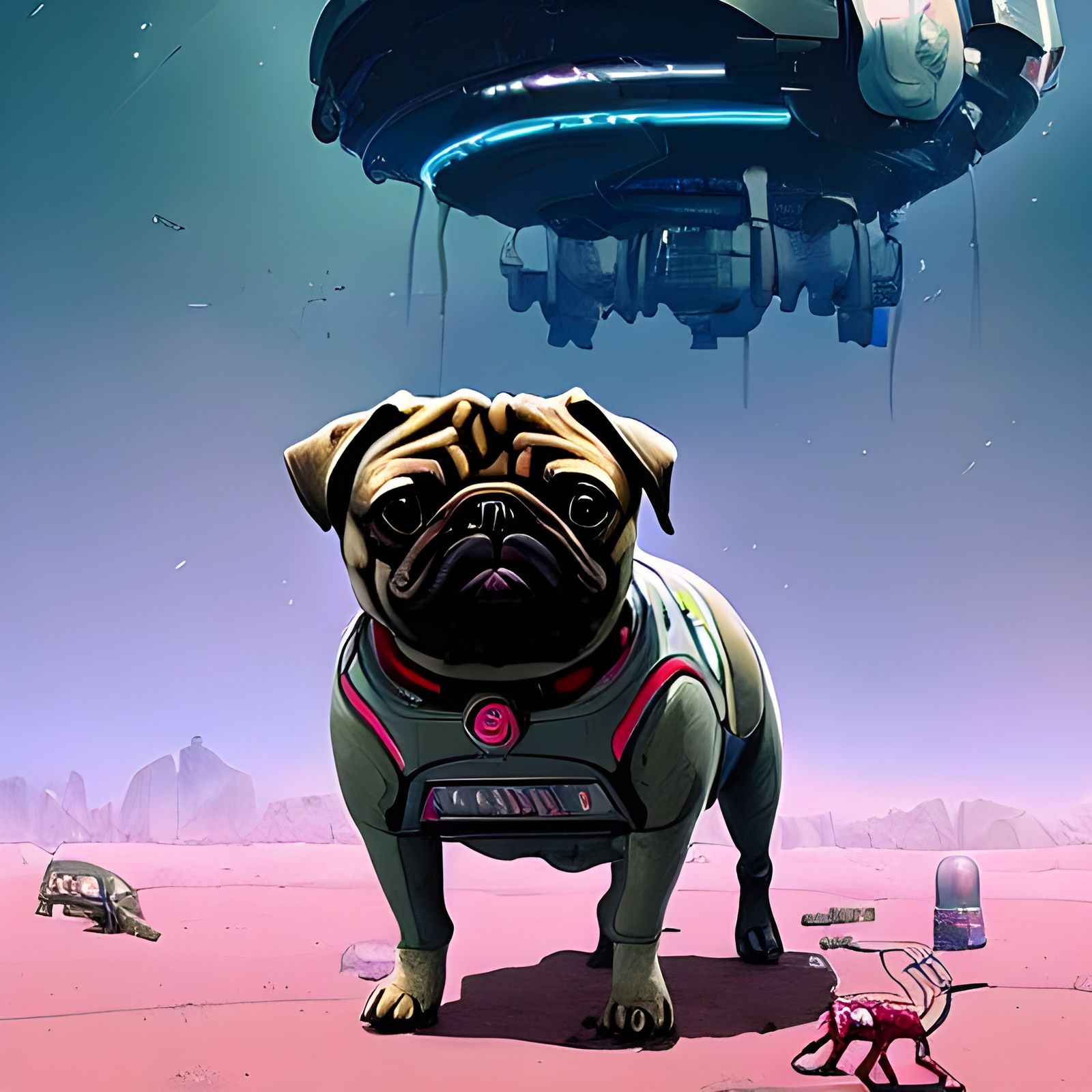 Cyborg pug - AI Generated Artwork - NightCafe Creator