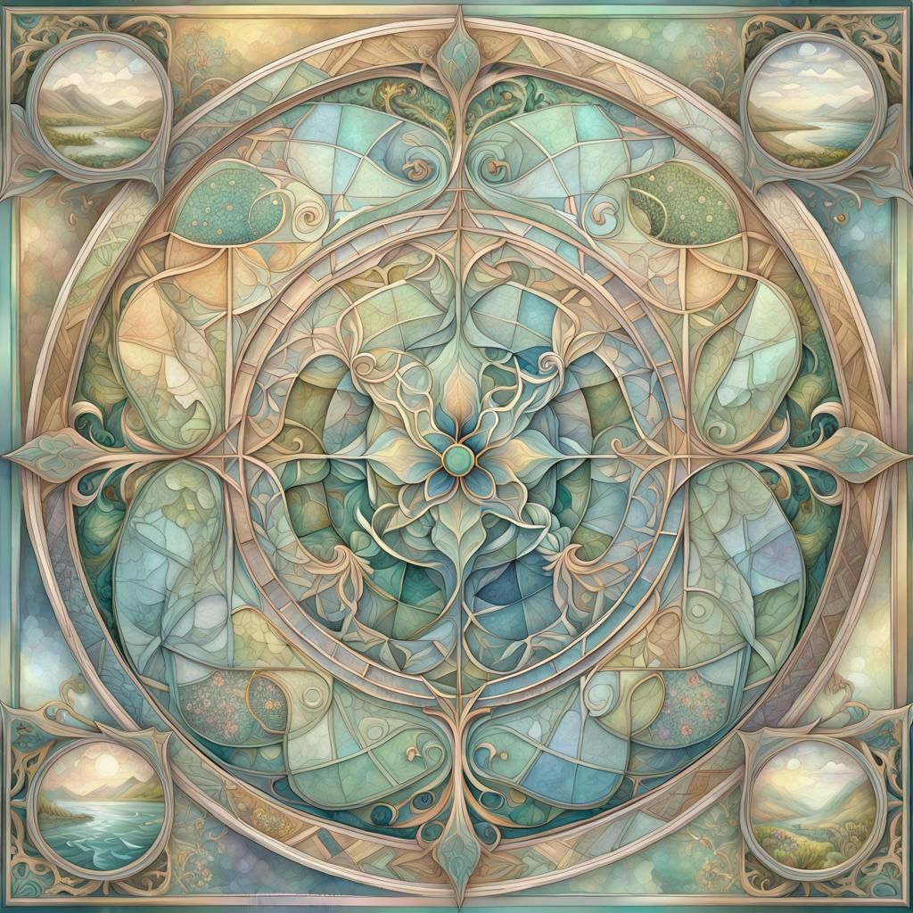 Beautiful Fantasy Mandala Map - AI Generated Artwork - NightCafe Creator