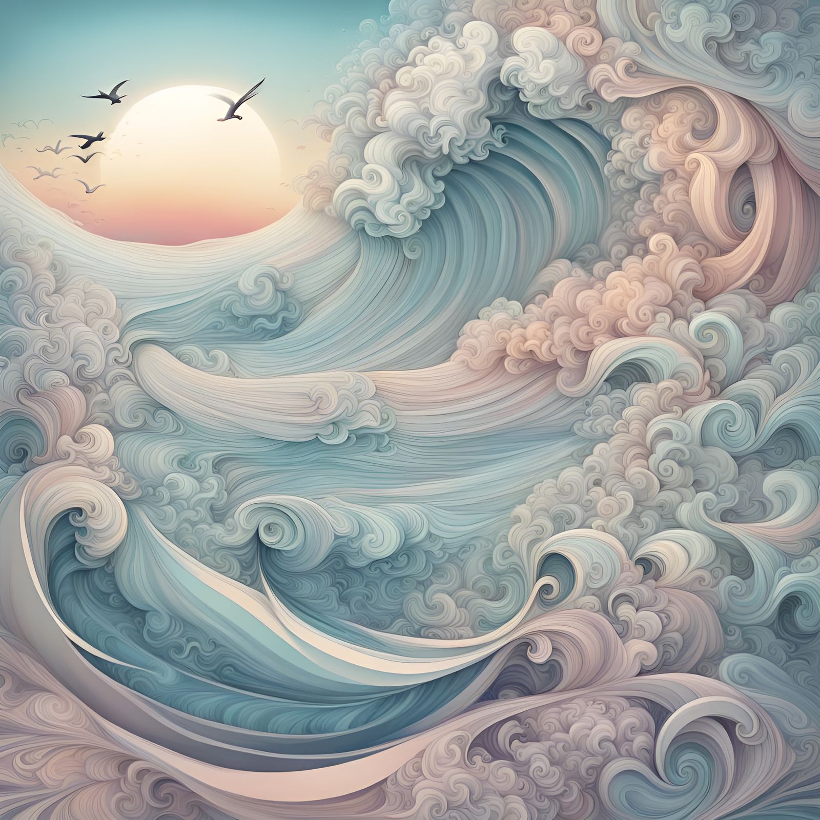 Sea waves - AI Generated Artwork - NightCafe Creator
