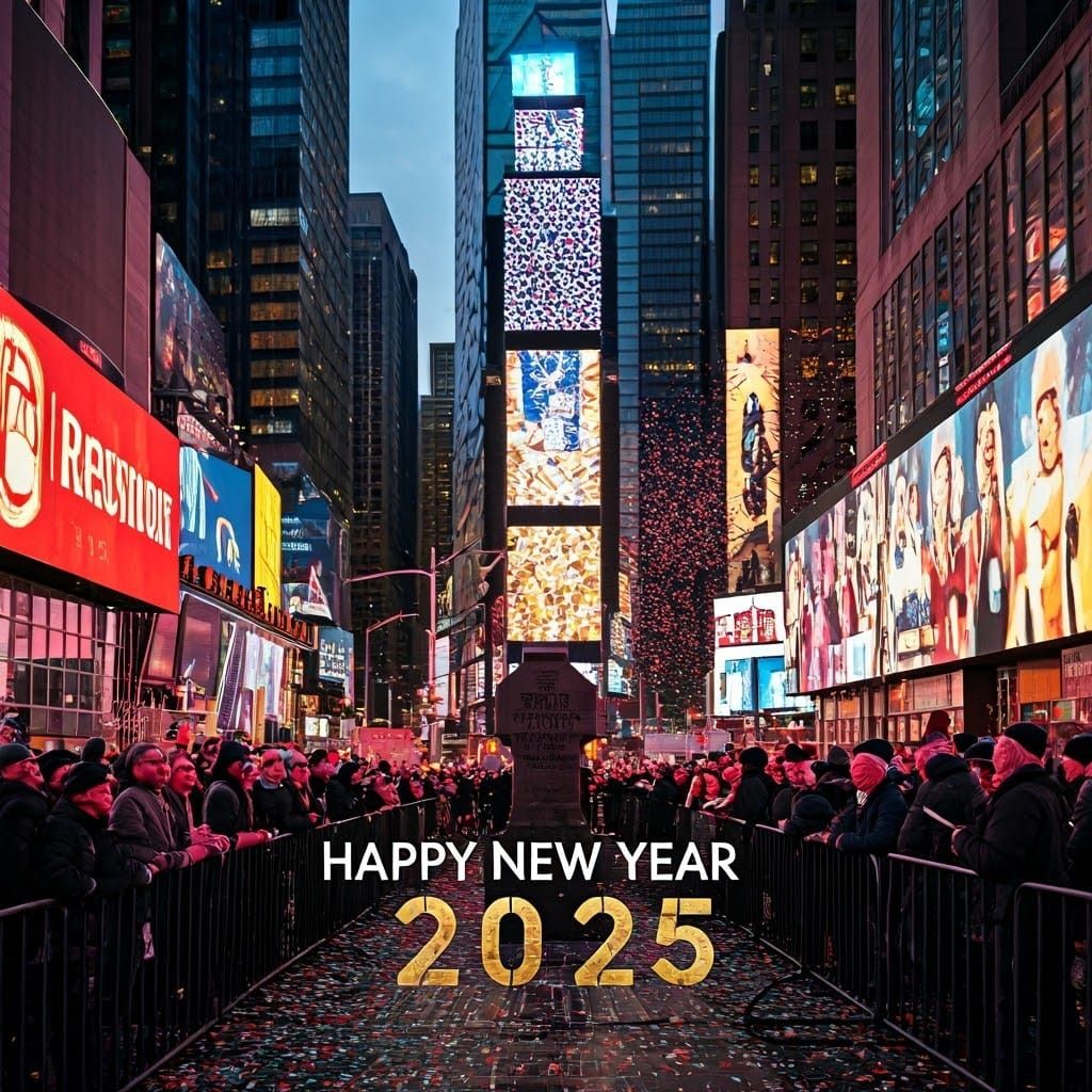 New Years countdown in Times Square, New York City
