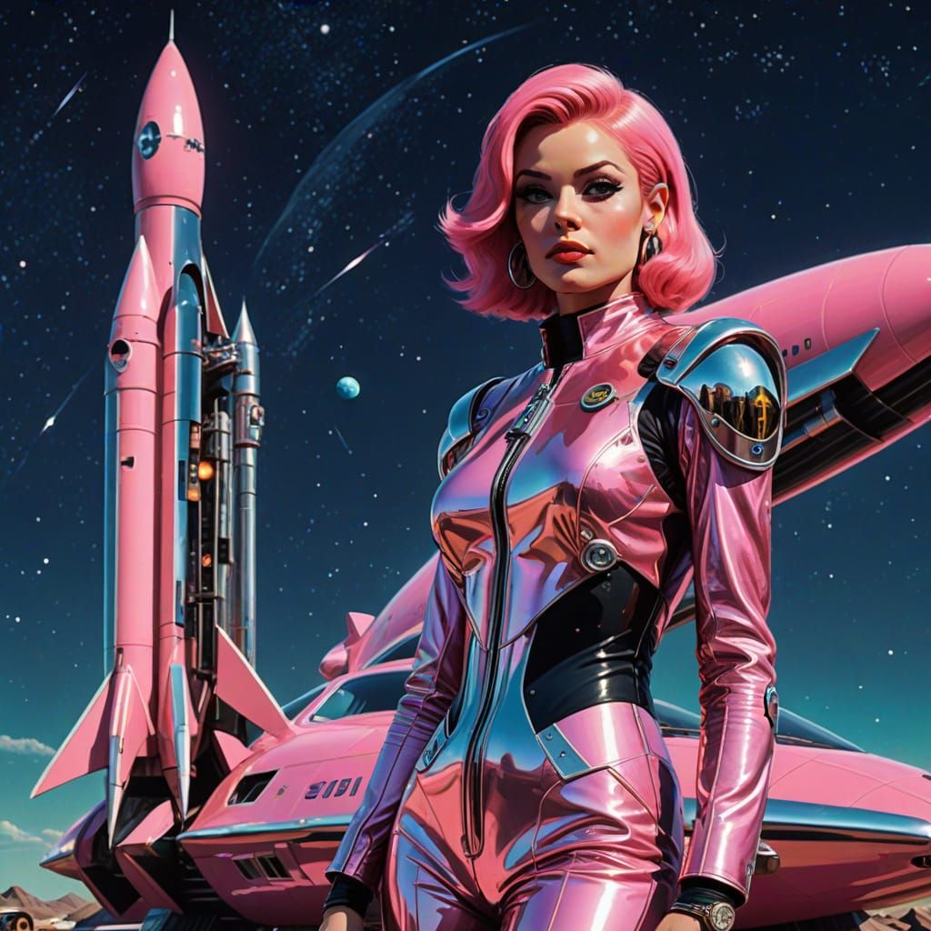 Galactic Pink - Barbarella Space Vixen in Retro-Futuristic S...