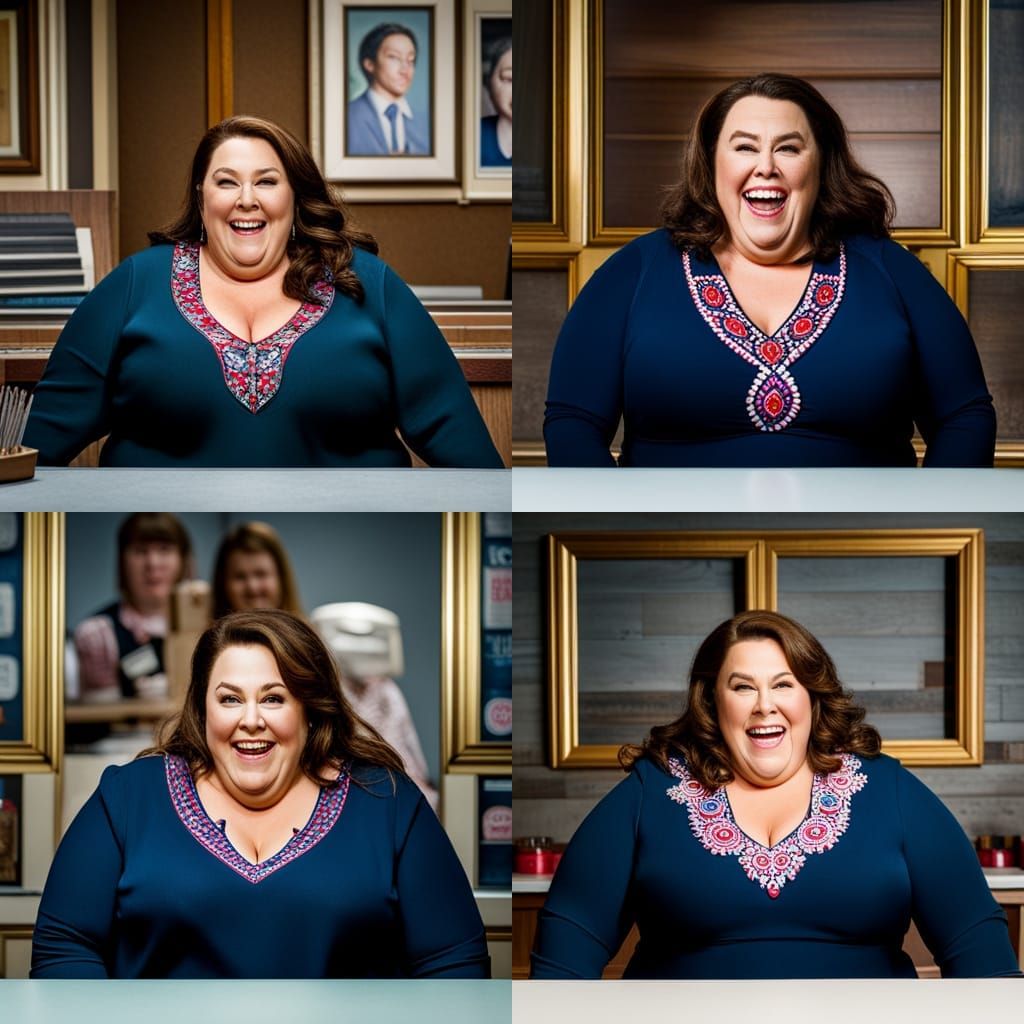 Chrissy Metz laughing, bakery, candy land, Chrissy Metz lecture hall ...