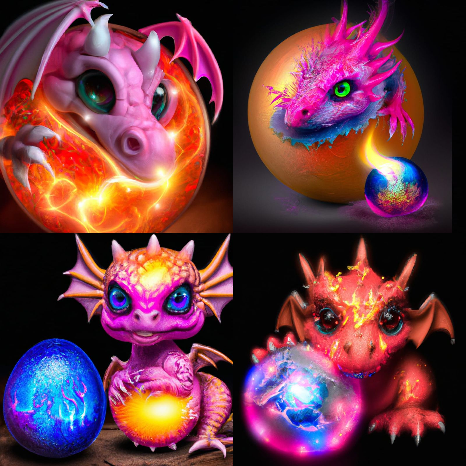 Just Too Cute Dragon Hatchlings - AI Generated Artwork - NightCafe Creator