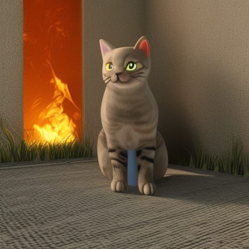 Cat in a modern house - AI Generated Artwork - NightCafe Creator
