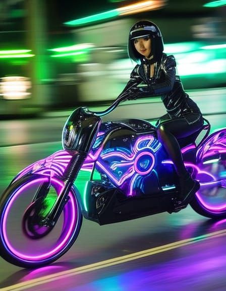 Downtown Osaka, Lovecraftian Eldritch Alien girl with tangerine hair ...