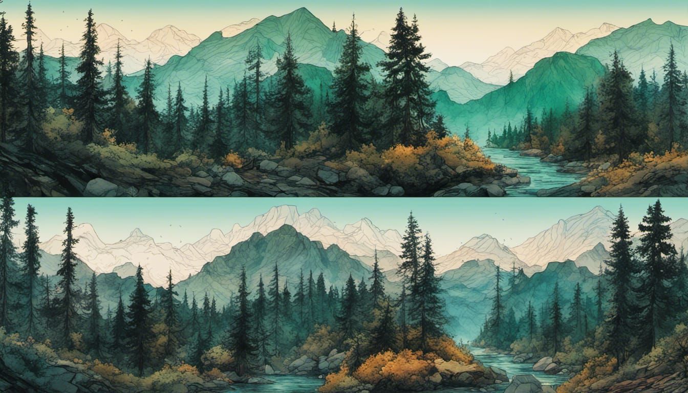 Mountain Horizons - AI Generated Artwork - NightCafe Creator