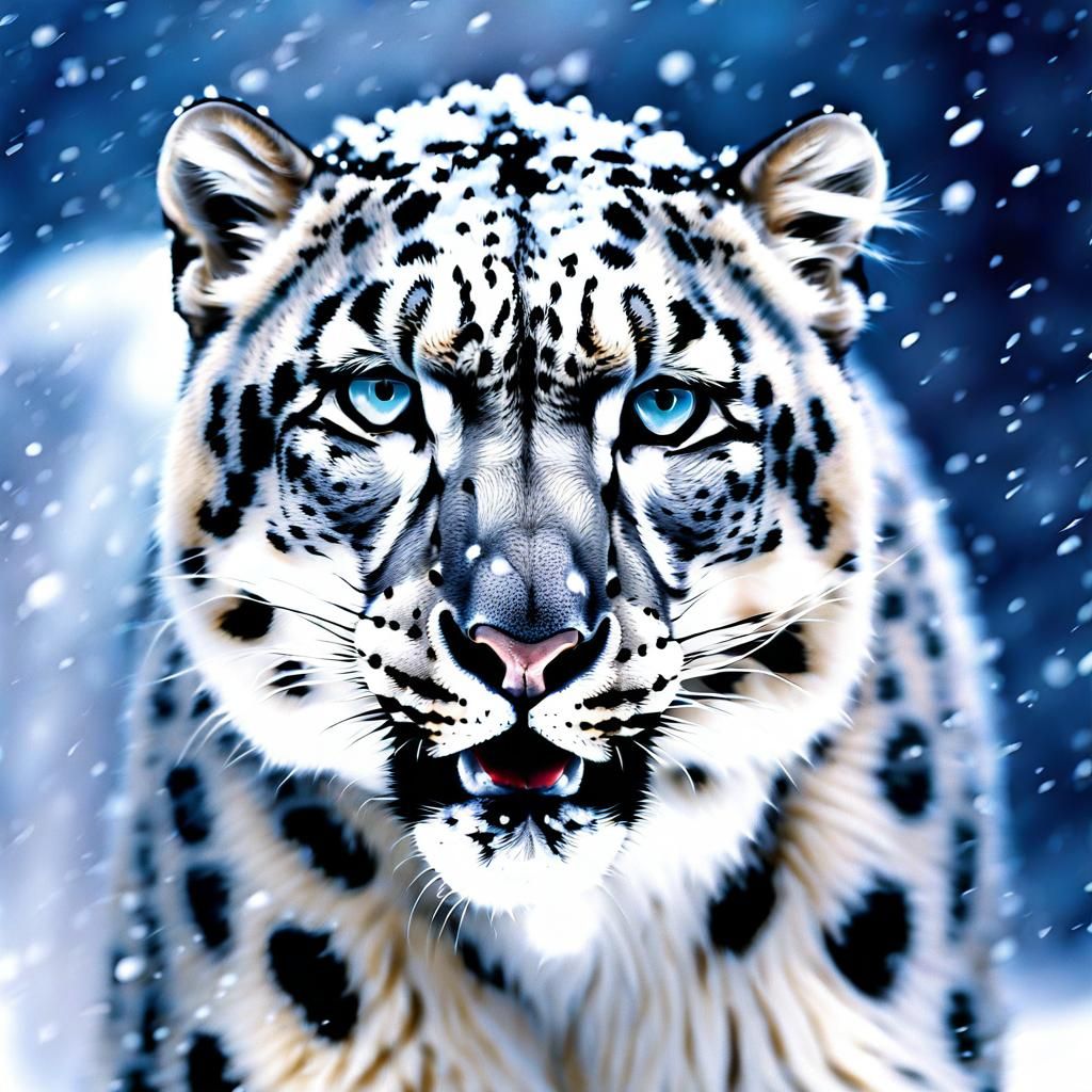 Snow leopard (2) - AI Generated Artwork - NightCafe Creator