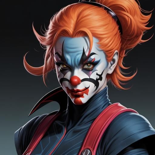 Ninja clown girl - AI Generated Artwork - NightCafe Creator
