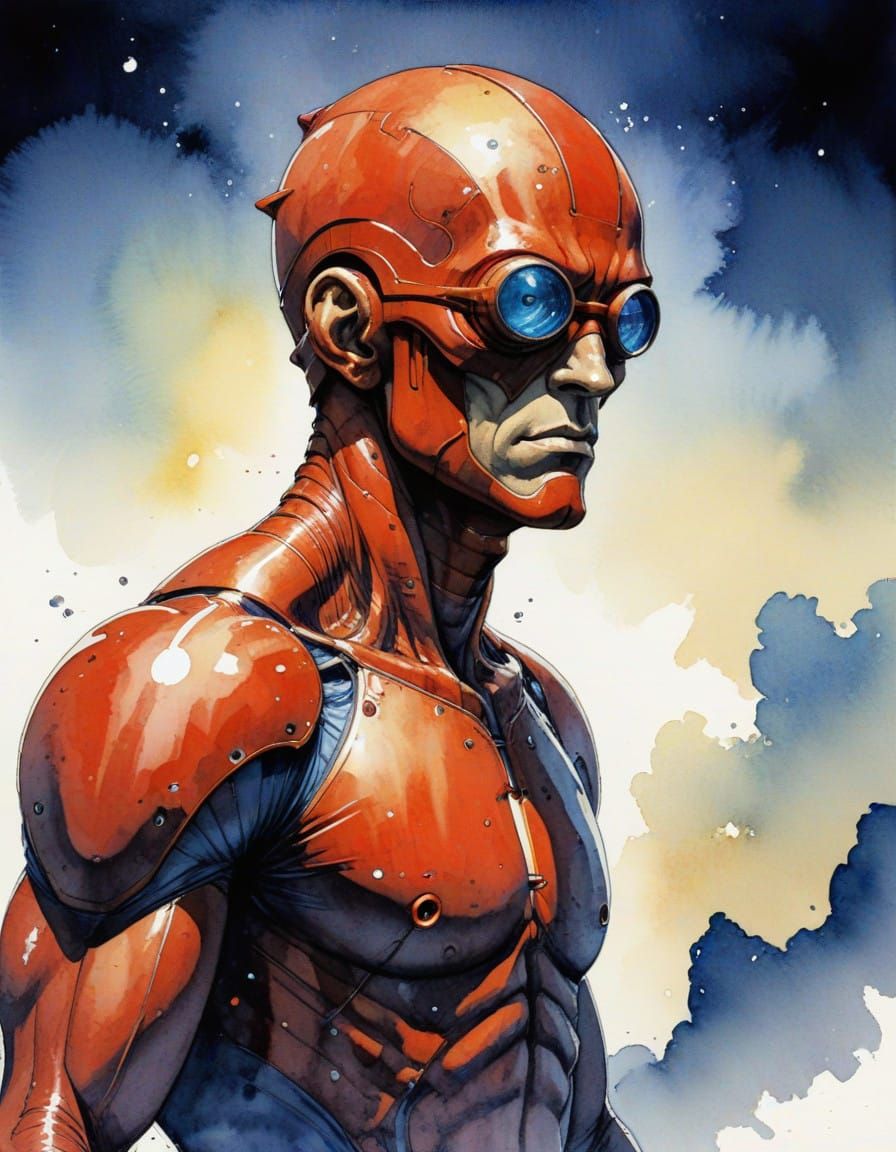 Moebius-Inspired Watercolor Art of Marvel's Dr. Cy... - AI Art