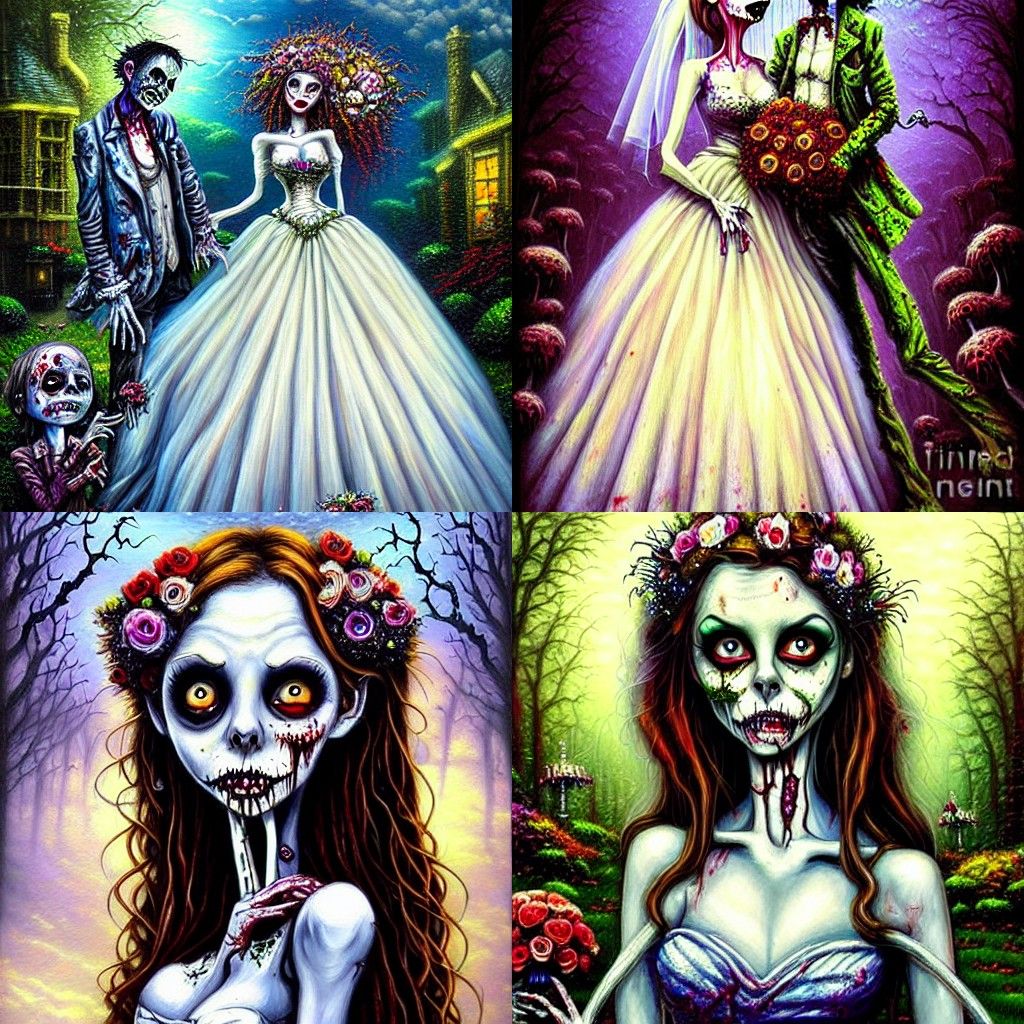 Zombie Bride - AI Generated Artwork - NightCafe Creator