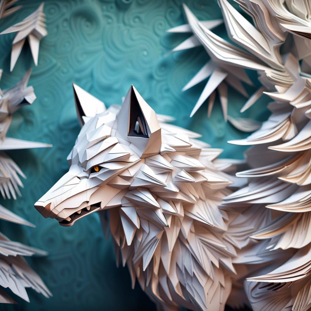 origami wolf - AI Generated Artwork - NightCafe Creator