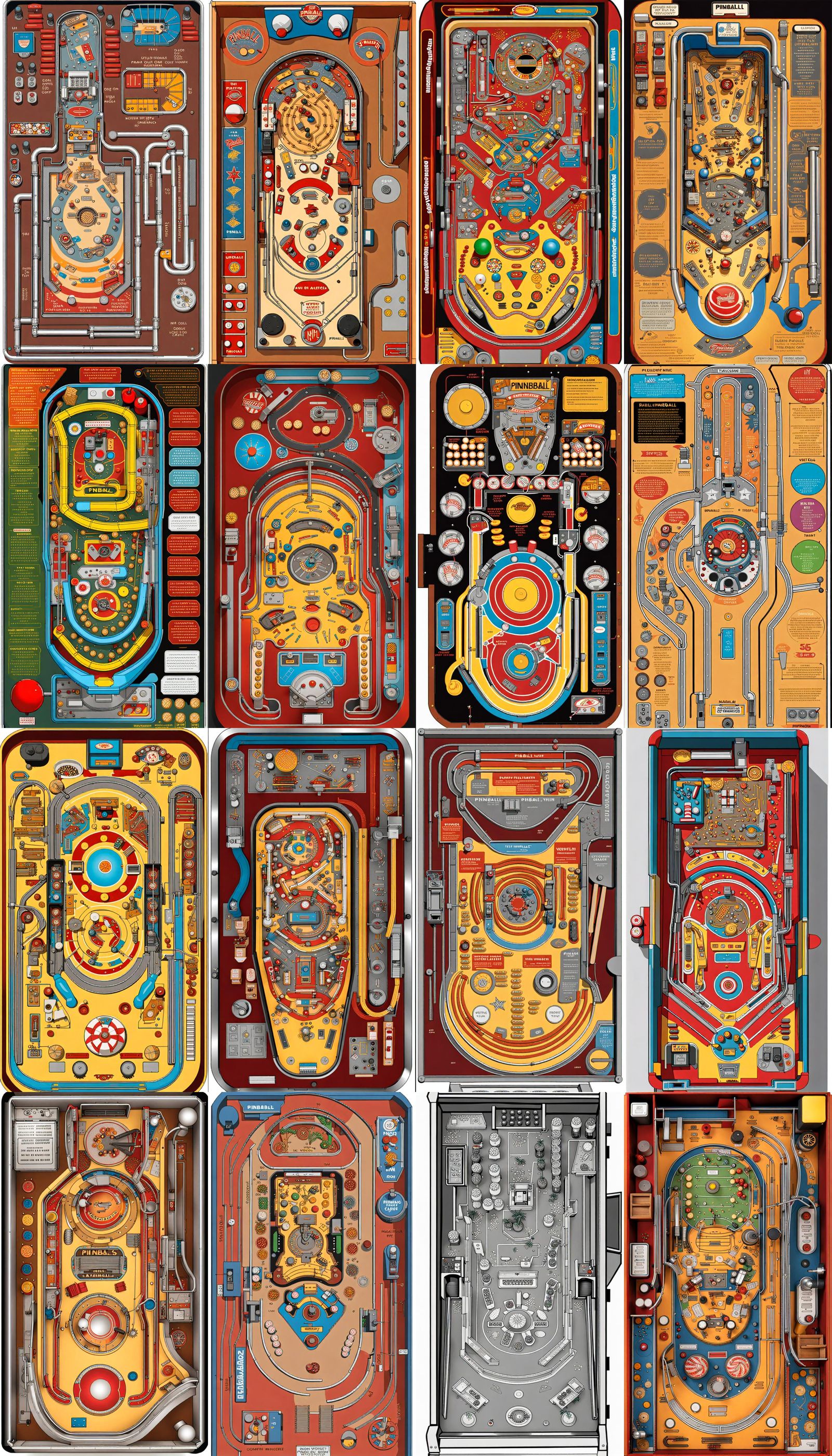 Pinball Machine Layout - AI Generated Artwork - NightCafe Creator