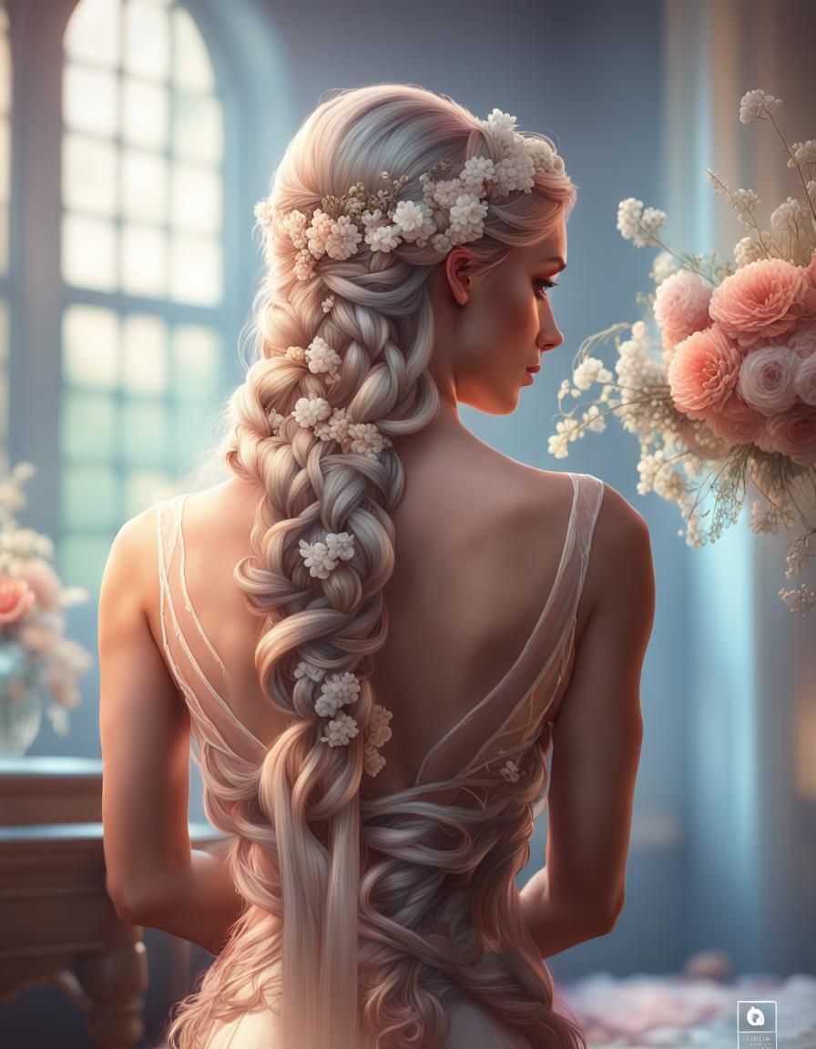 Hair laced back - AI Generated Artwork - NightCafe Creator