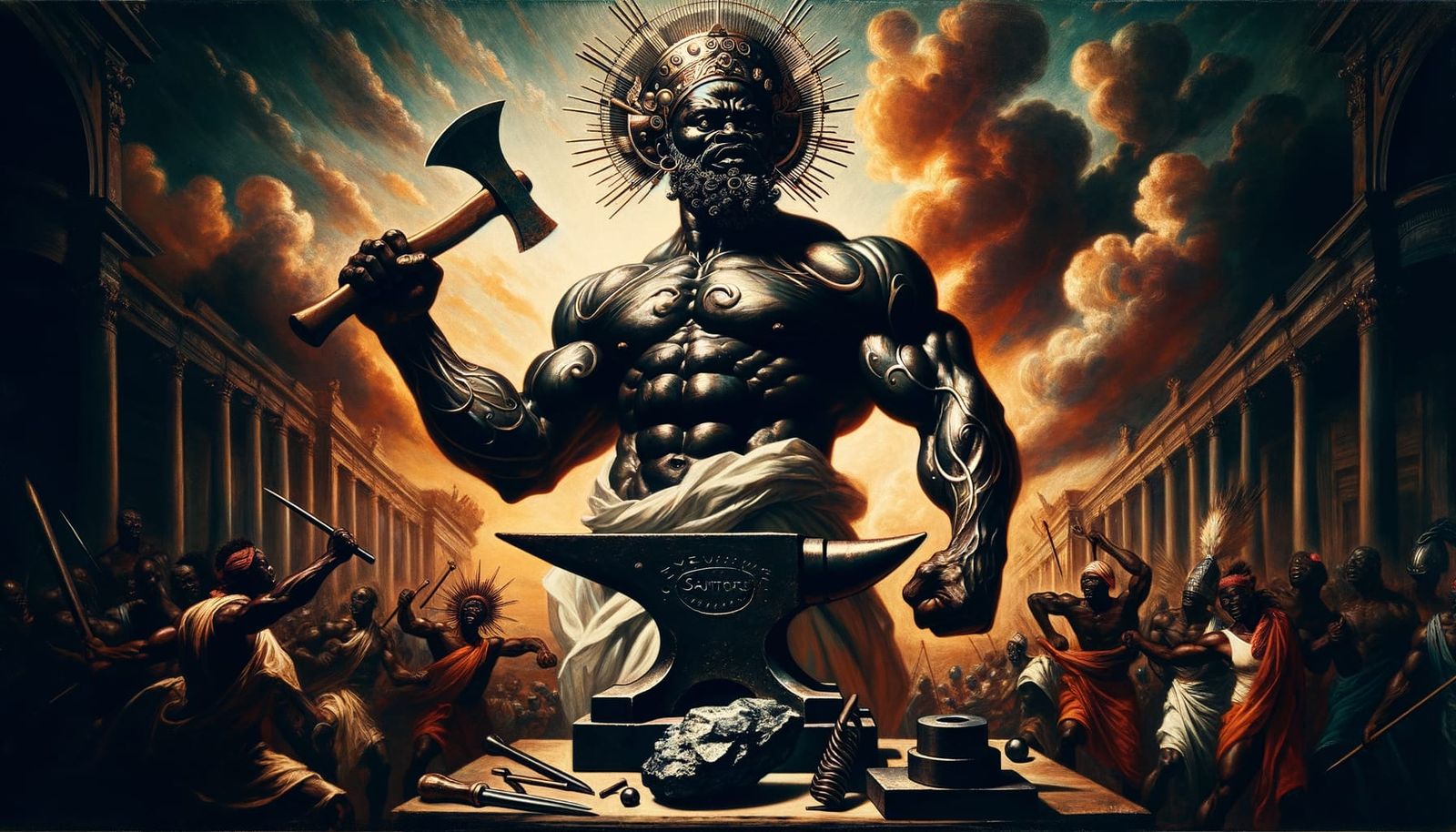 Ogún, the God of war, iron, and labor from the Santeria and Yoruba ...