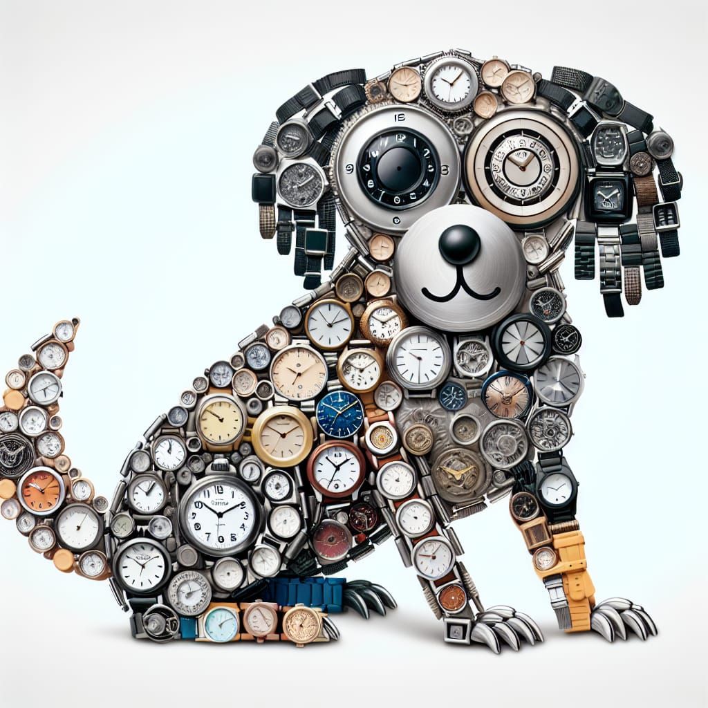 Watch Dog- A dog made out of wristwatches. - AI Generated Artwork ...