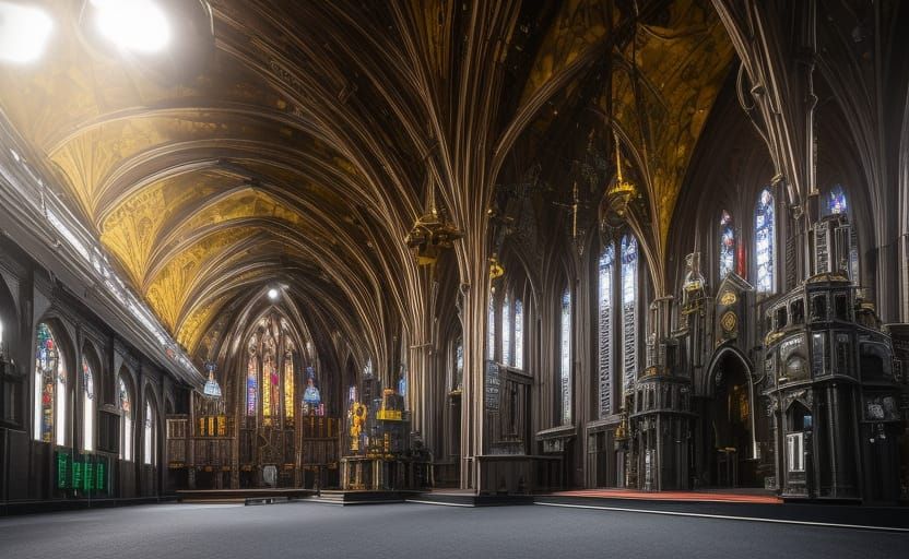 Diesel punk church - AI Generated Artwork - NightCafe Creator