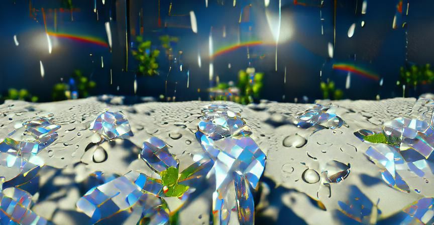 crystal raindrops fall and the beauty of it all as the sun shine runs ...