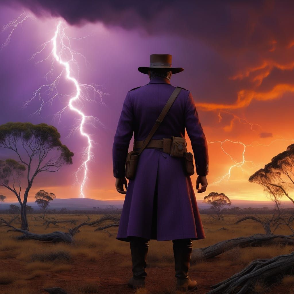 bush ranger stands front and center