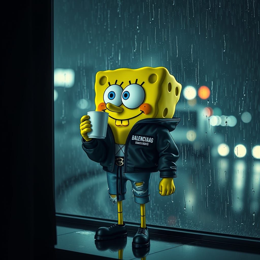 Aura. - Spongebob in Moody Balenciaga Attire