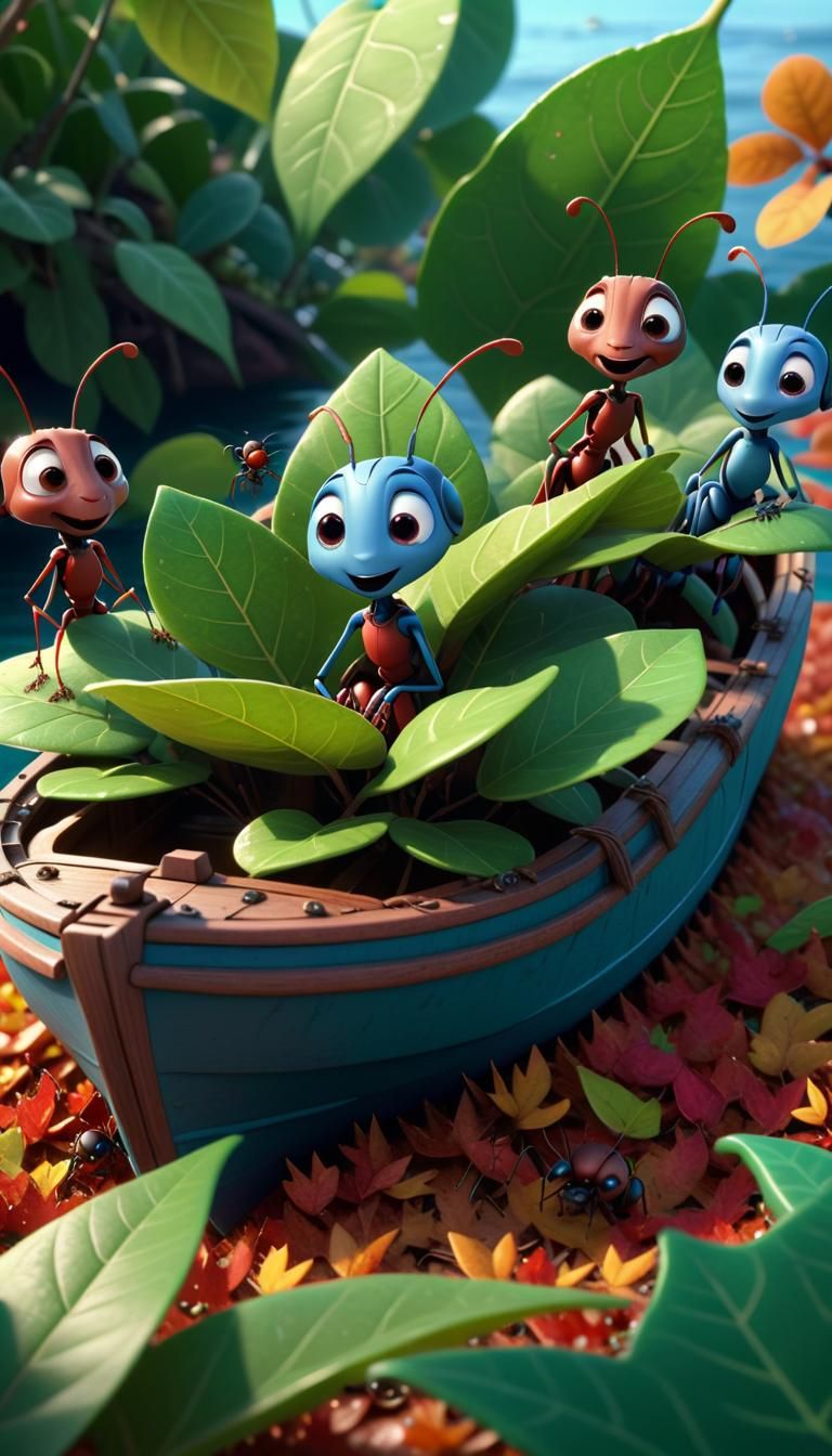 Ants crossing the river CGI - AI Generated Artwork - NightCafe Creator