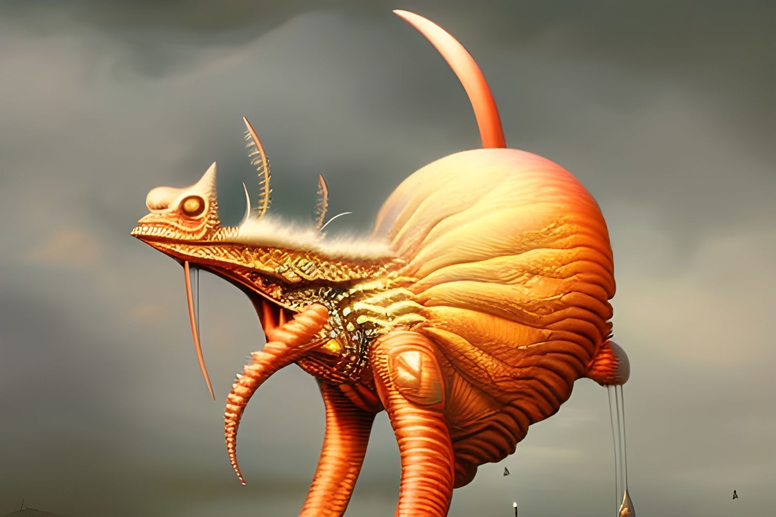 A friendly alien orange creature - AI Generated Artwork - NightCafe Creator