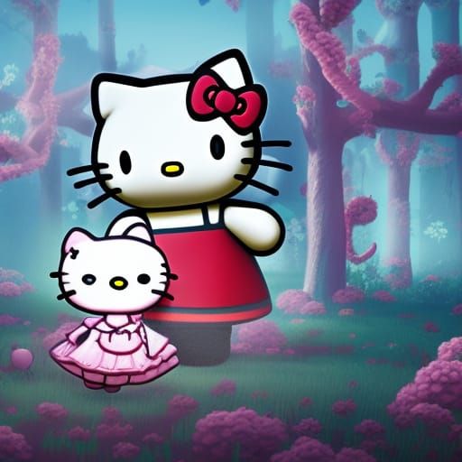 Cursed Hello Kitty (necromancer variant) - AI Generated Artwork ...