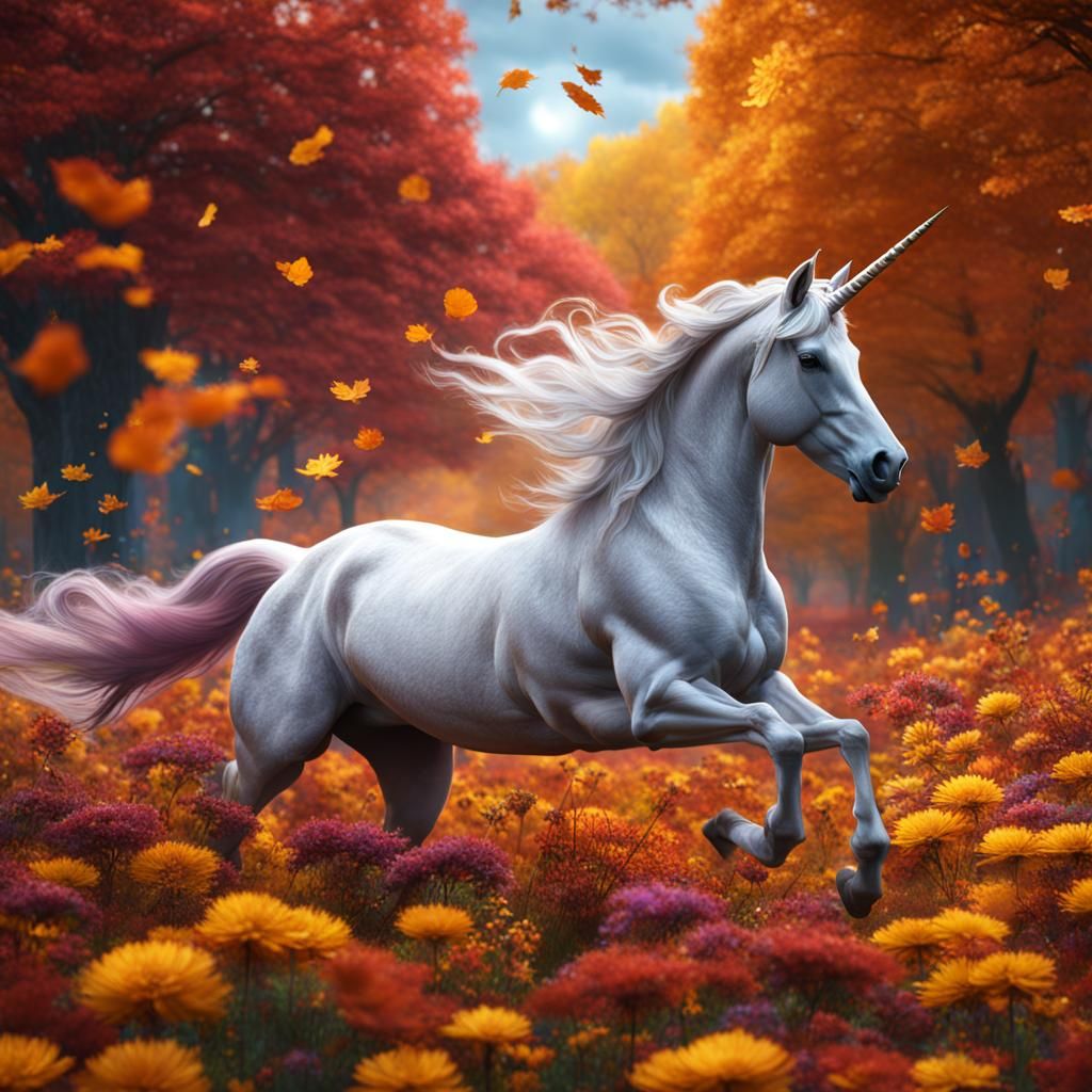Autumn Unicorn - AI Generated Artwork - NightCafe Creator