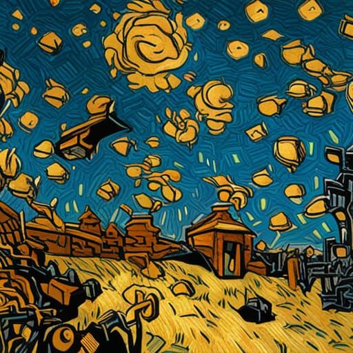Space Invaders as depicted by Vincent van Gogh - AI Generated Artwork ...