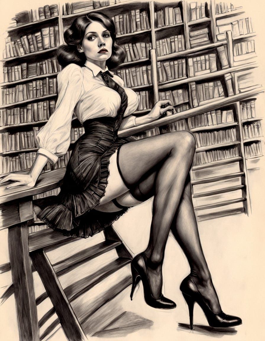 University professor Victorian library