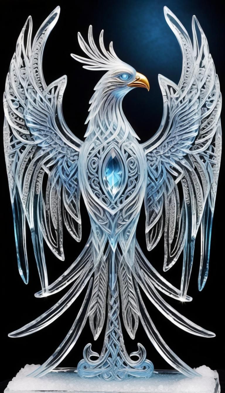 Ice Phoenix 4 - AI Generated Artwork - NightCafe Creator