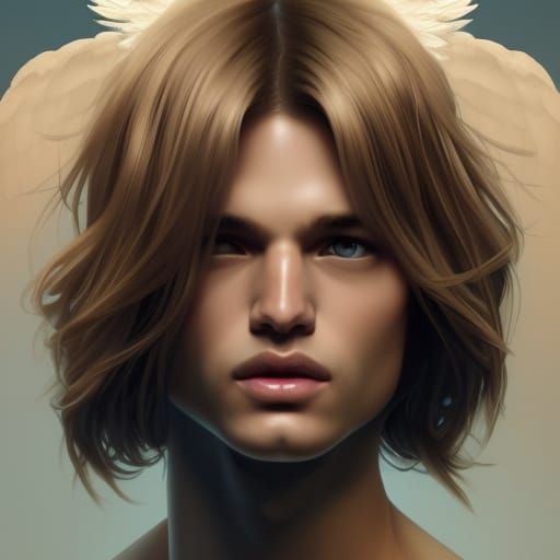 Victoria secret angelic looking A.I. consciousness super male models ...