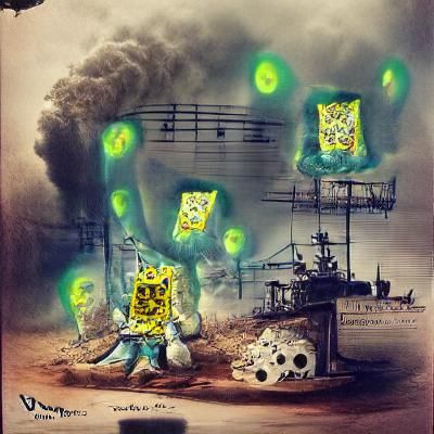 Radioactive spongebob - AI Generated Artwork - NightCafe Creator