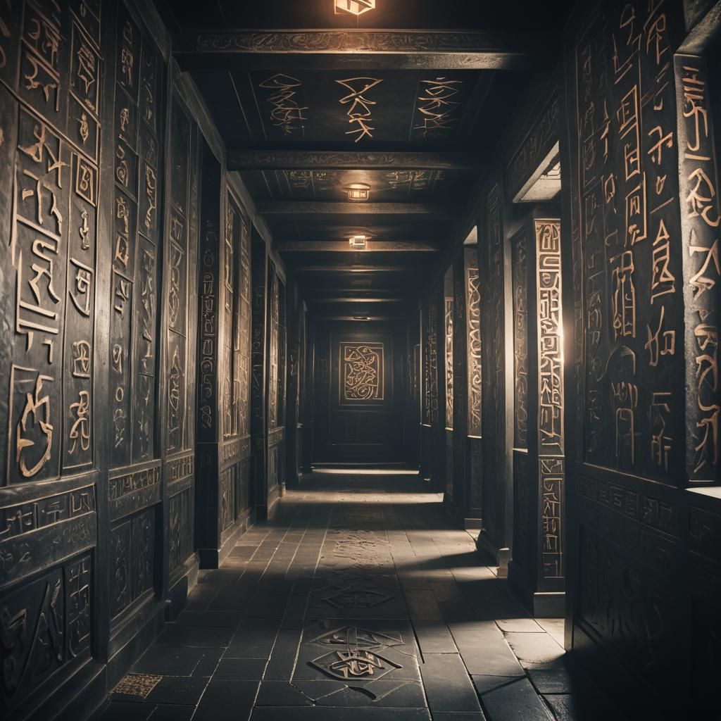 Mystic Temple Corridor - AI Generated Artwork - NightCafe Creator