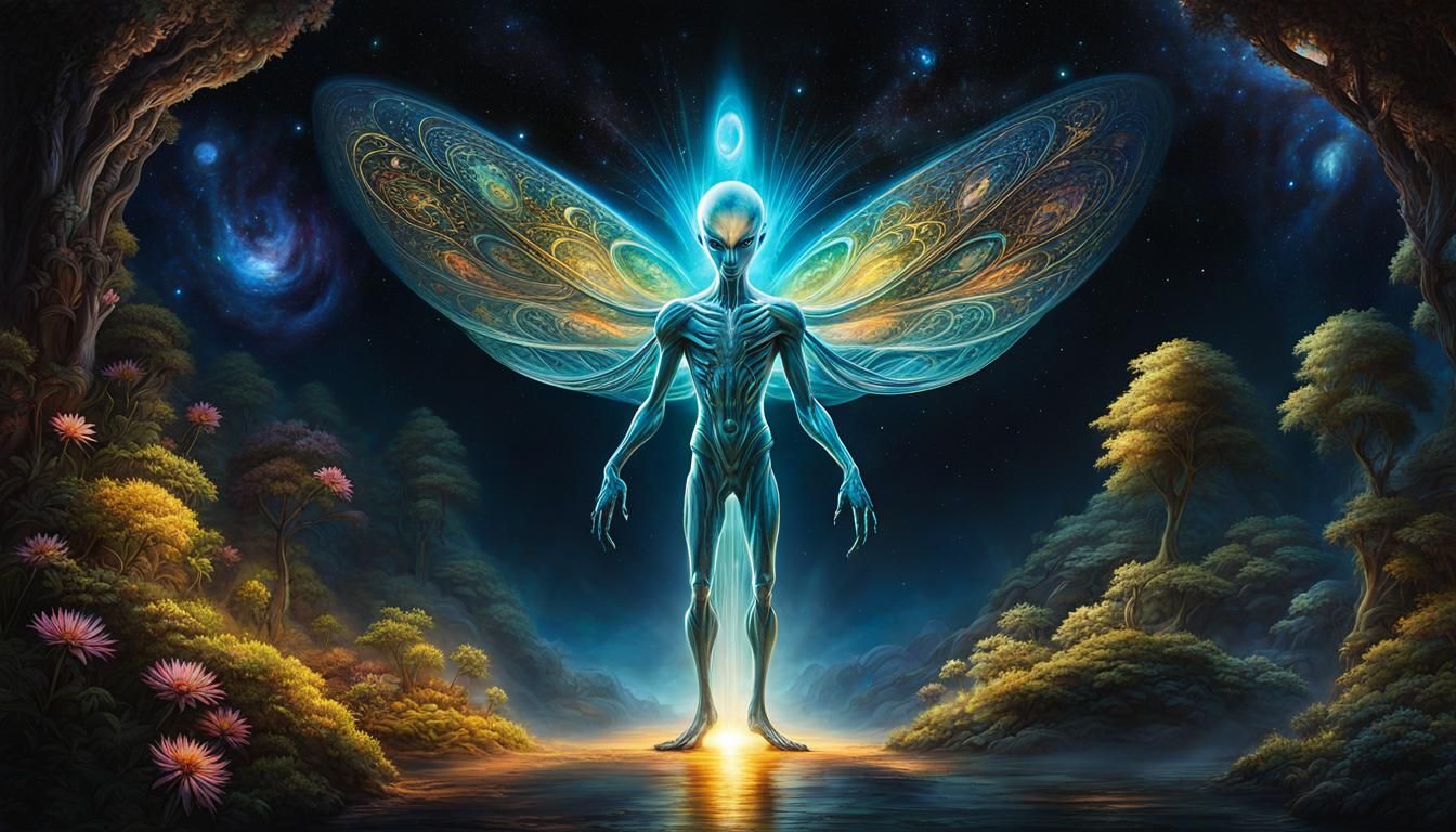 full shot, full body, handsome extraterrestrial alien that has ever ...