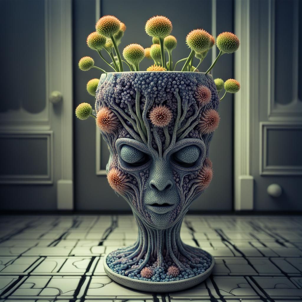 Alien flower vase - AI Generated Artwork - NightCafe Creator