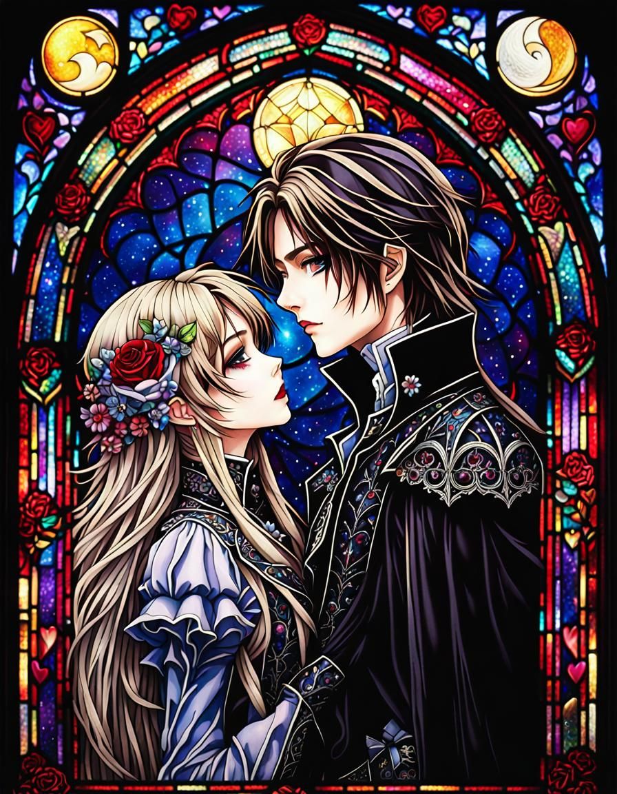 At Dawn They Sleep - Ethereal Vampire Knight in Stained Glas...