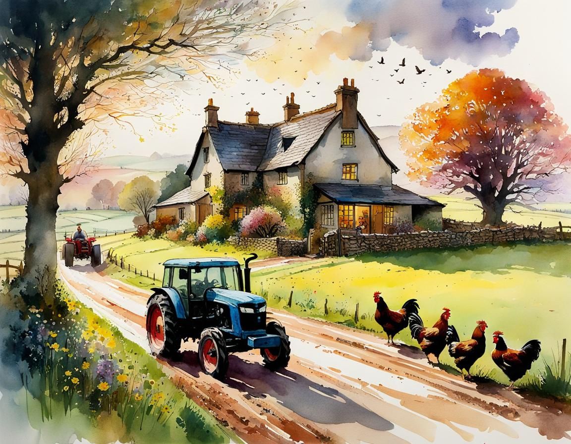 an English farm - AI Generated Artwork - NightCafe Creator
