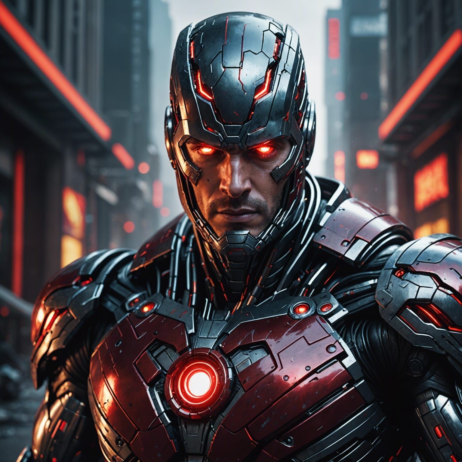 Ultron assimilated Ironman - AI Generated Artwork - NightCafe Creator