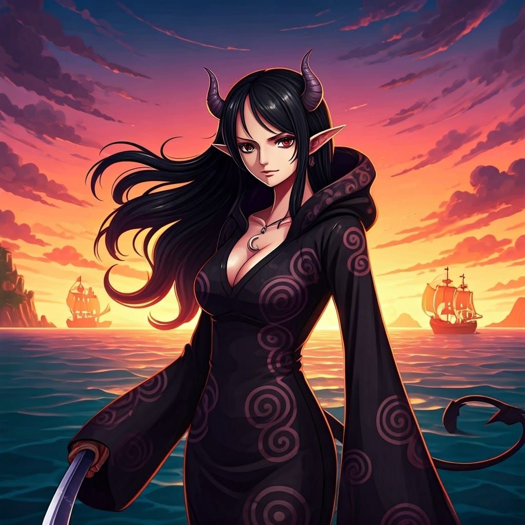 Recreate the example image in the style of One Piece, inspired by ...