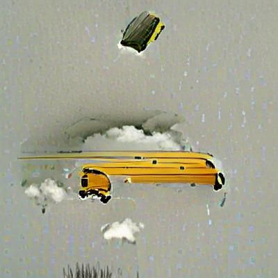 a gaint school bus falling from the sky - AI Generated Artwork ...