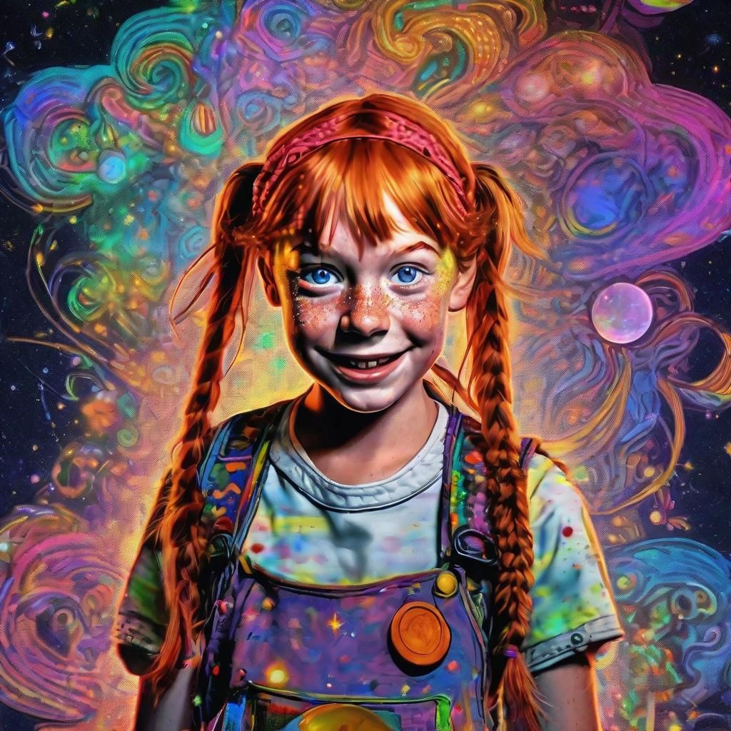 Pippi Longstocking 8k resolution holographic astral cosmic illustration ...