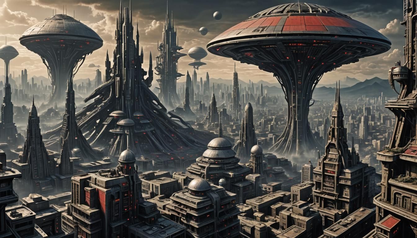 Alien Mega City - AI Generated Artwork - NightCafe Creator